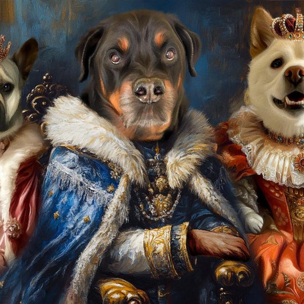 Custom Royal Cat Portrait Renaissance Cat Painting Royal Dog Portraits ...