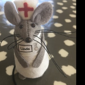 Nurse Mouse Felt Mice Felt Mouse Nurse Ornament Medical Ornament Nurse ...