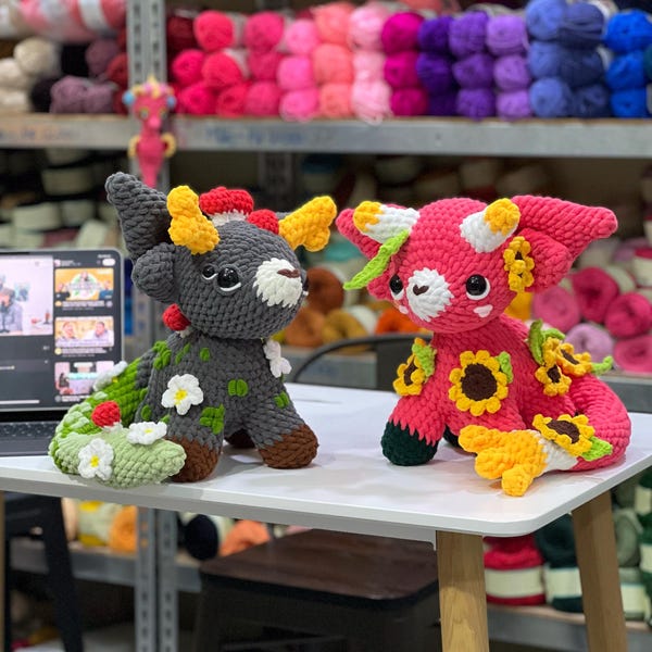 Pink Floral Monster - Crochet Pattern - Etsy