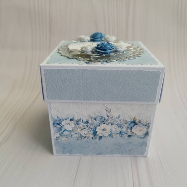 Dusty Blue Digital Floral Scrapbook Paper Pack – Elegant Vintage ...