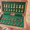 Mini Wooden Chess Set Magnetic Chess With Inlaid Chess Board 18 Cm 7.3 ...