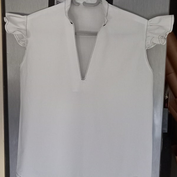 Blouse Sewing Pattern, XS- XXL, Top Blouse Pattern PDF, Ruffled Blouse ...