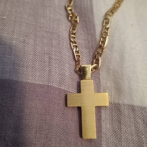 14K Solid Yellow Gold Small Jesus Cross Pendant Crucifix. Artistic ...