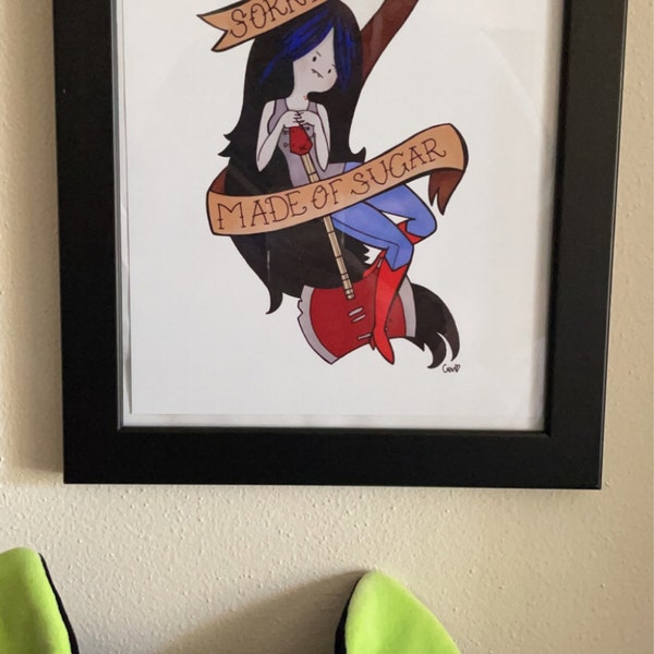 Marceline the Vampire Queen Tattoo Style Print - Etsy