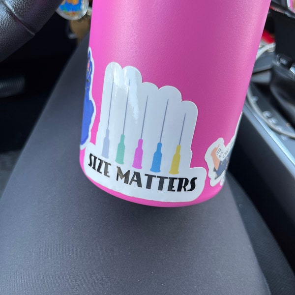 IV Size Matters Vinyl Decal Sticker - Syringe Sticker - Nursing Student ...