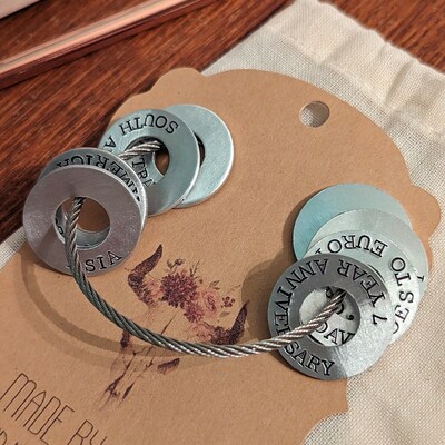 Travel Tokens Leather Keychain Lanyard, Travel Lover Gift, Personalized ...