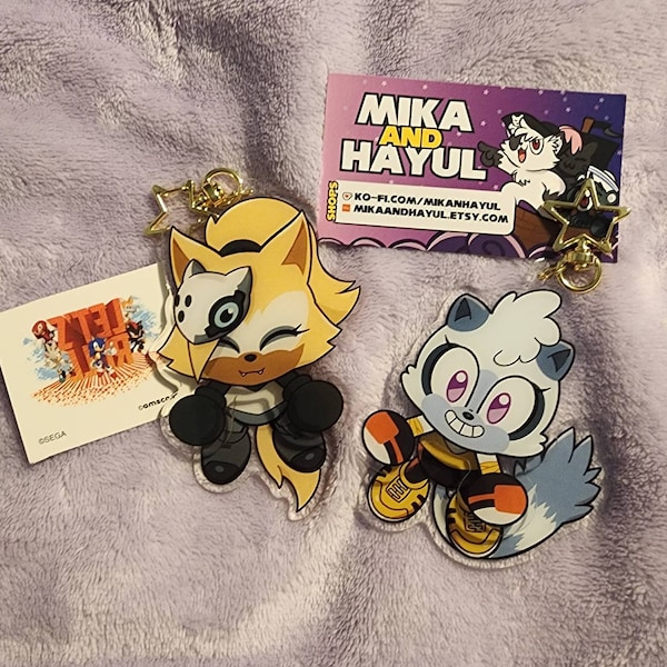 Sonic and Friends Dangling Acrylic Keychain: IDW Surge, Kit, Tangle ...