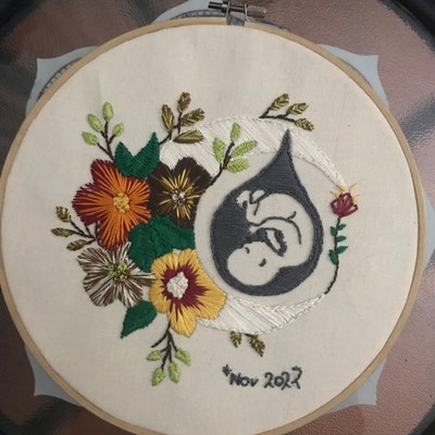 DIY Pregnancy Anatomy Embroidery, Fetus in Utero Pattern, PDF Digital ...