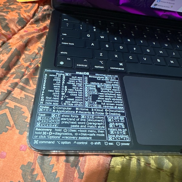 Excel (for Mac) Cheat Sheet Reference Guide Shortcut Sticker - Black ...