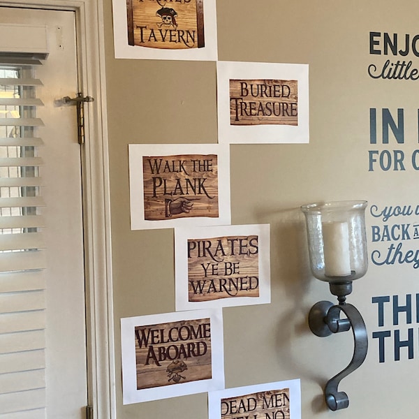 Printable Pirate Party Sign, Pirate Party Posters, Instant Download ...