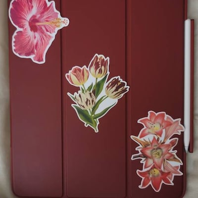 Pink Lady Slipper Sticker Flower Sicker Stickers for - Etsy