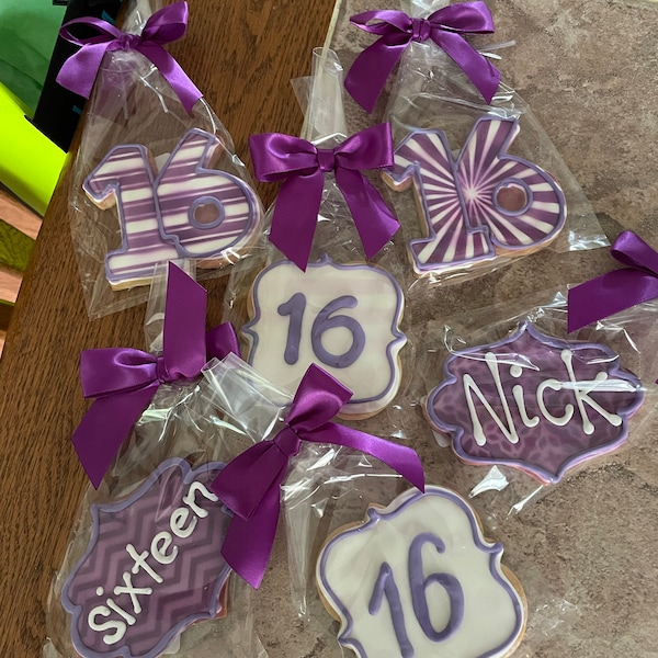 Custom Number Assortment Cookies- Set of 6 Crunchy Shortbread Cookies ...