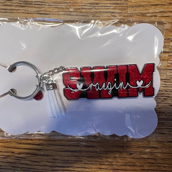 Personalized Swim Keychain • Swimmer Keychain • Swim Gift • Swim Bag ...