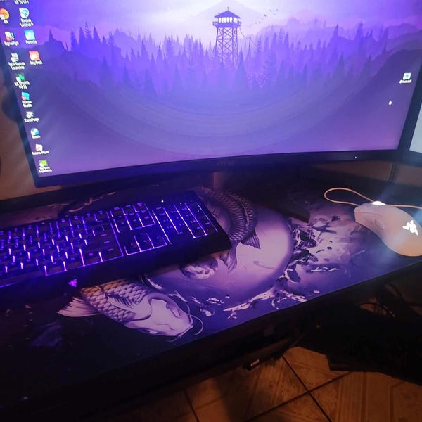 Cloaked Figure Desk Mat, Gaming Mousepad, Office Desk Accessories, Desk ...