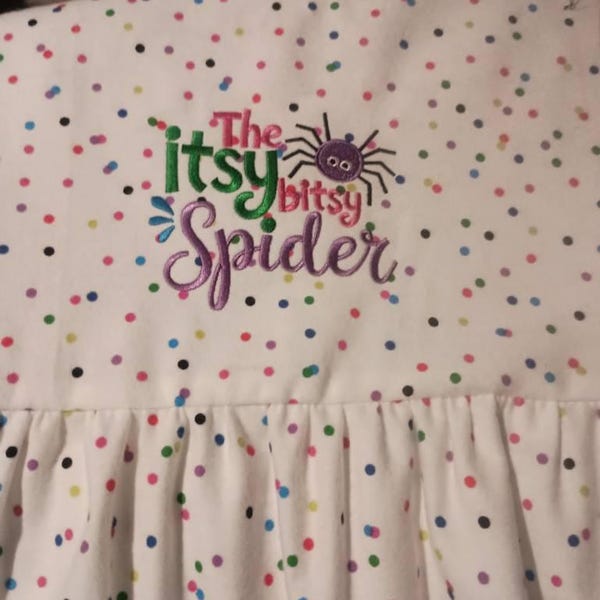 The Itsy Bitsy Spider Embroidery Design – Nursery Rhyme Machine ...