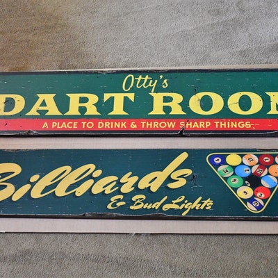 Dart Room Sign, Custom Dart Sign, Dart Wall Decor, Dart Room Gift, Game ...