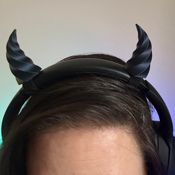 Curved Demon Imp HORNS for Headphones, Wiccan Gothic Satyr Horns, Devil ...