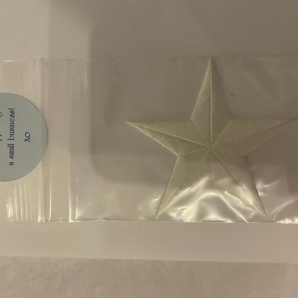 One ( 1 ) Star - White - Embroidered Stars Iron on Patch - Patriotic ...
