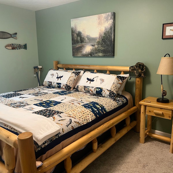 Lake House Quilt/fishing Quilt/outdoor Quilt/gone Fishing Quilt ...