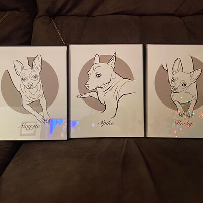 Custom Line Dog Portrait, Pet Portrait, Drawing From Photo, Custom Pet ...