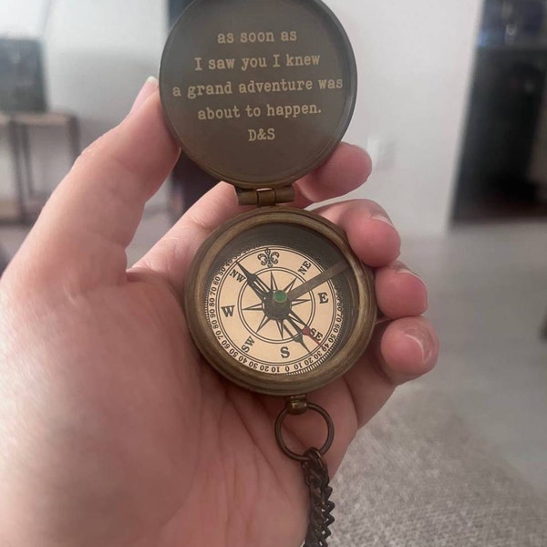 Nordic Compass, Viking Vegvisir Engraved Compass, Unique Gifts for Men ...