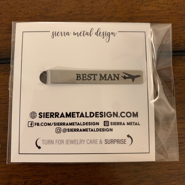 Pilot Gift Airplane Tie Clip Pilot Tie Clip Airplane Tie Bar Men's Gift ...