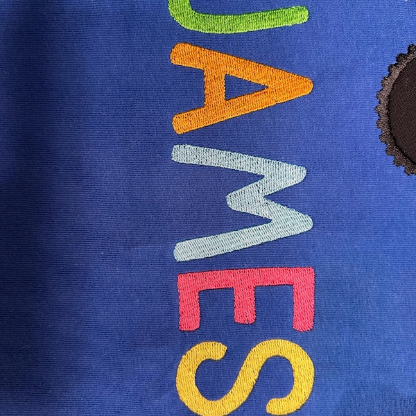 Dense Chain Script Font Machine Embroidery Handwritten "soleil ...