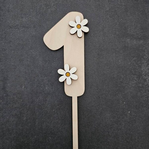Personalized Daisy Number Cake Topper, Baby First Birthday, Custom Name ...