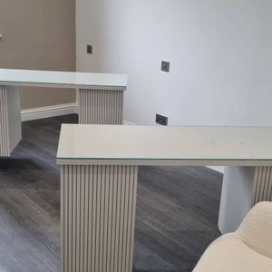 Luxury U Shape Curved Pleated Front Reception Desk for Salon or Retail ...