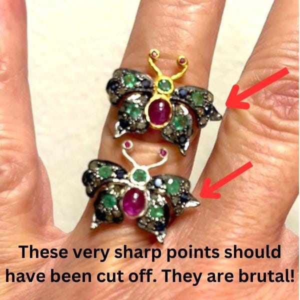 Natural Pave Diamond Butterfly 23 Mm X 20 Mm Pendant Necklace, 925 ...