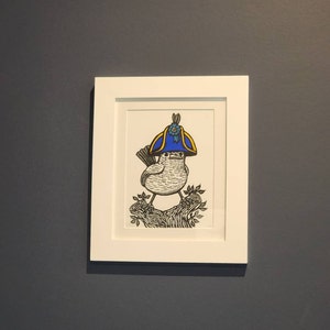 Magpie in Fez Handmade Linocut Bird Art Print - Etsy