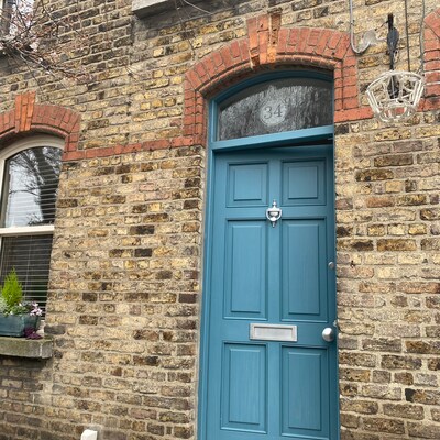 Traditional Round Double Border House Number Decal Etched Glass Style ...