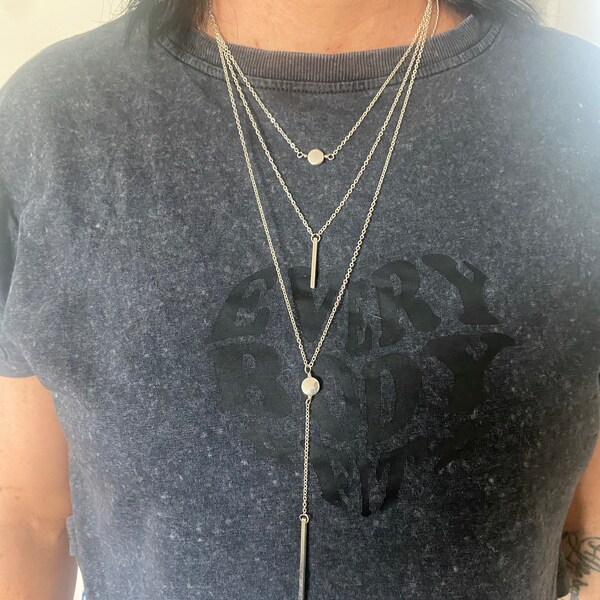 Stainless Steel Body Chain, Sterling Silver, Metal Bralette, Layered ...