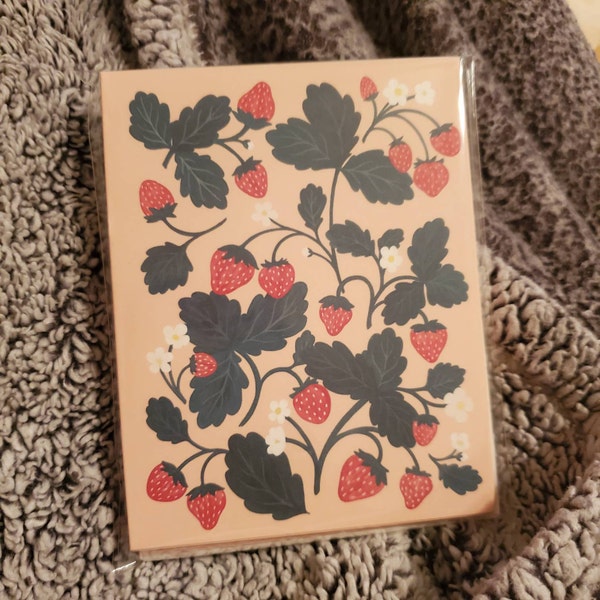 Strawberry Notecard Set of 8 | Everyday Cards With Hand Illustrated ...