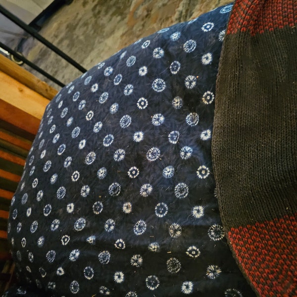 Shibori Indigo Custom Cotton Futon Cover. Japanese Fabric. Handmade ...