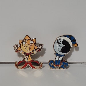 FNAF Smol Sun and Mini Moon Glow-in-the-dark Enamel Pins Free Sticker ...