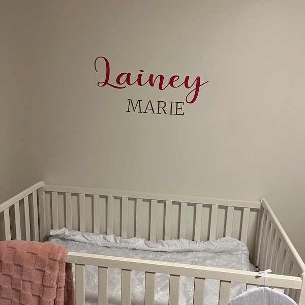 Name Wall Decal Girl Personalized Name Wall Decal Nursery Wall Decal ...