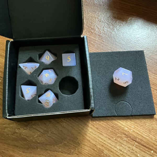 Natural Stone Dnd Full Dice Set| Tiger Eye Dnd Dice Set Sorcerer ...
