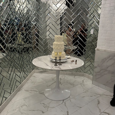 SET Metallic Square and Rectangle Cake Separator Metallic Cake Stand ...