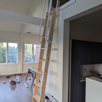 LADDER HANDRAILS Black White or Bare Steel No Obstructions Candy-cane ...