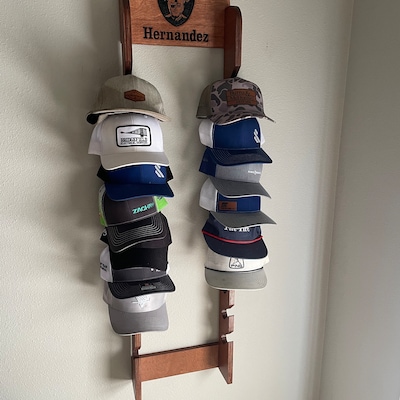 Custom Cap Rack for 20 Caps, Hat Rack, Carved Cap Rack, Personalize Cap ...
