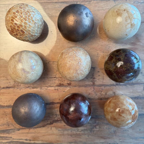 Brown Ceramic Orbs - Set of 9, Modern Wall Art Sculpture "earth" - Etsy