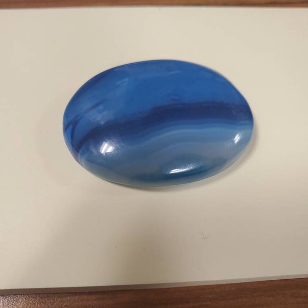 BLUE ONYX Worry Stone Natural Stone Hand Carved Gemstone Worry Stone - Etsy