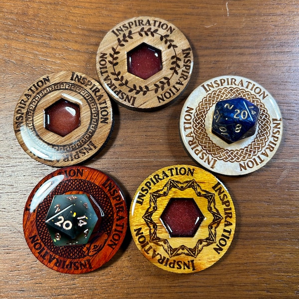 Inspiration Tokens Engraved Hardwood and Resin D&D 5E - Etsy