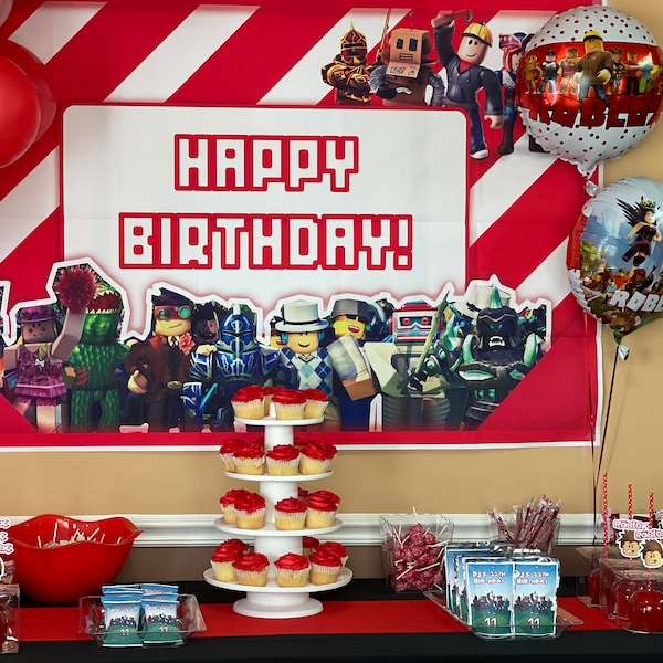 Roblox Birthday Party Pack Boy, Roblox Decoration Party Set, Roblox ...