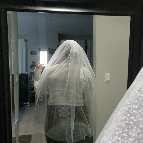 Glitter Wedding Veil, Bridal Shimmer Cathedral Chapel Veil, Short Veil ...