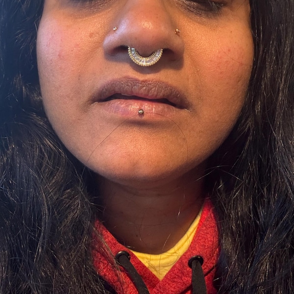 Implant Titanium Push in Threadless Nose Set ,L Bend Nose Stud ...