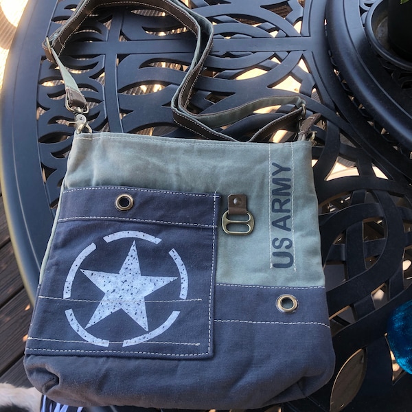 US Army Repurposed and Sustainable Military Canvas Crossbody Bag - Etsy