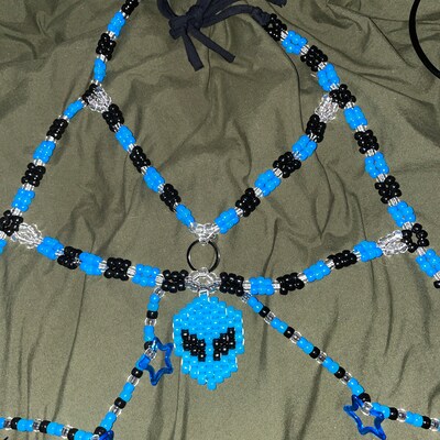 UV Alien Kandi Harness,festival Outfit,rave Outfit,kandi Outfit,kandi ...