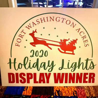 Christmas Light Display Winner Yard Sign, Neighborhood HOA Christmas ...